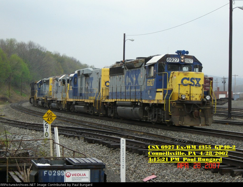 CSX 6927 Ex- WM 4355 GP40-2 April 28, 2007